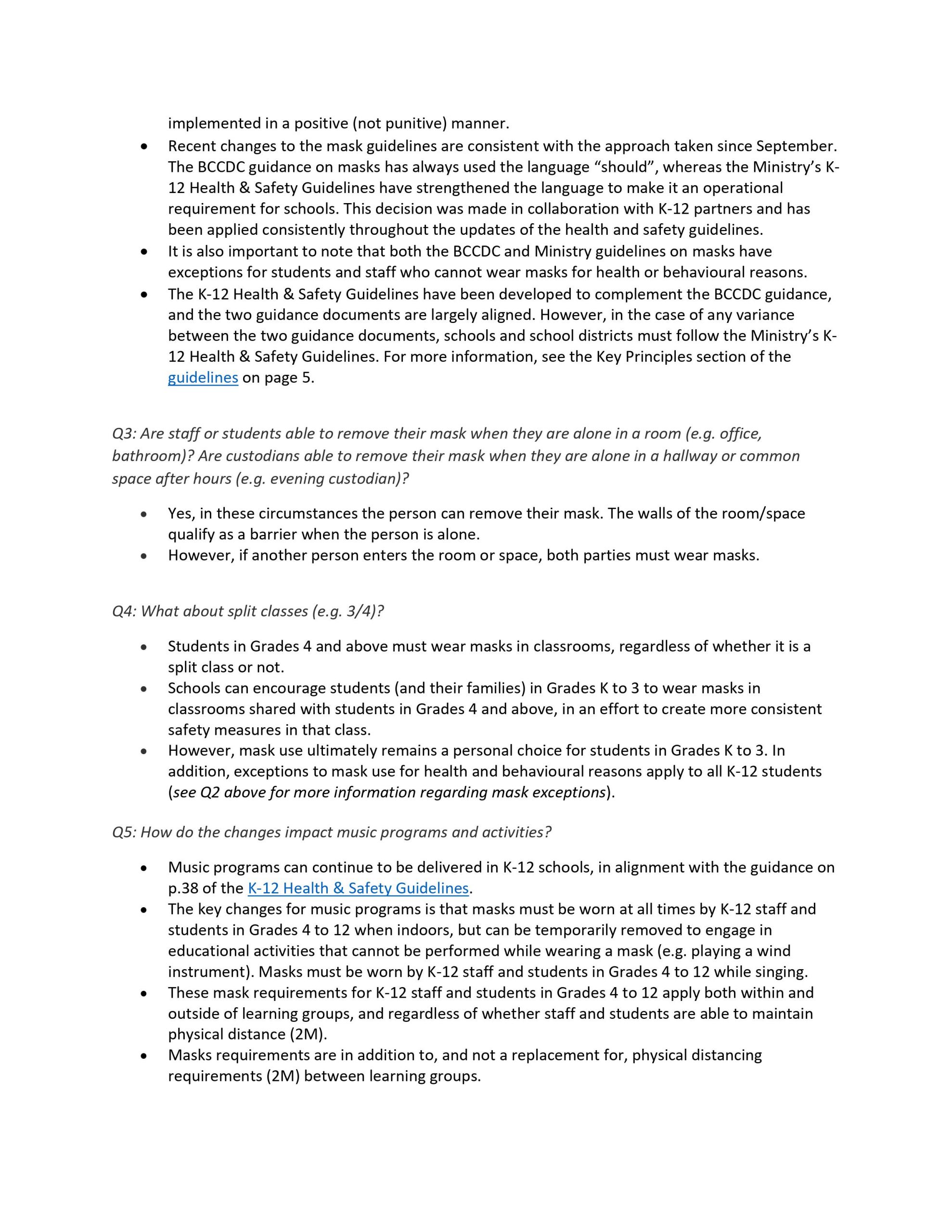 Covid-19 : Frequently Asked Questions | SD52 Website